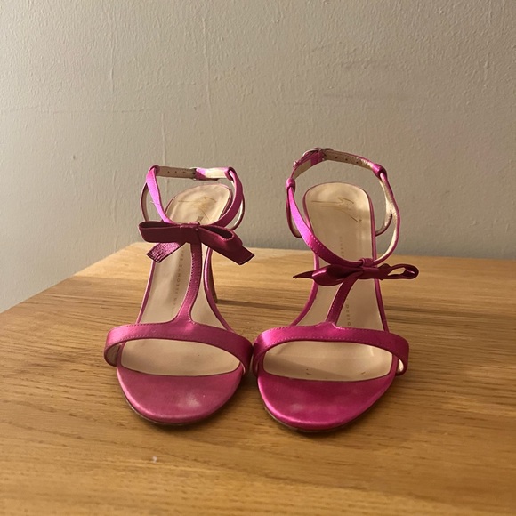 Giuseppe Zanotti | Shoes | Giuseppe Zanotti Satin Pink Bow Heels 365 ...